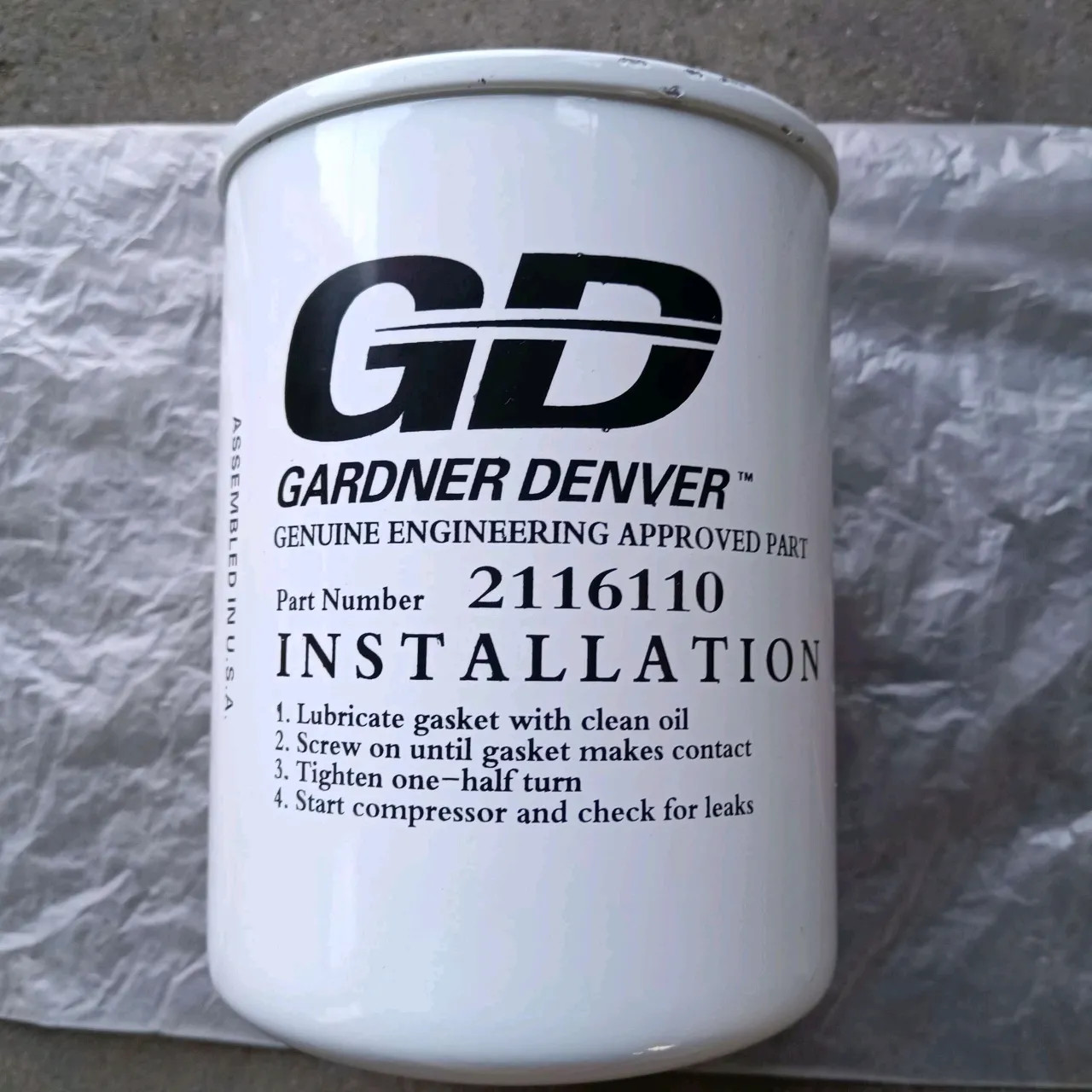 Gardner Denver Oil Filter 2116110 for Screw Air Compressors 10-20 Micron
